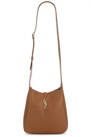 Saint Laurent Small Le 5 A 7 Supple Crossbody Bag In Brown