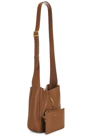 Saint Laurent Small Le 5 A 7 Supple Crossbody Bag In Brown