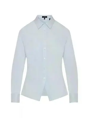 Theory Cutaway-hem Long-sleeved Shirt