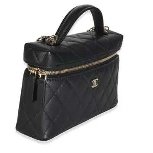 Chanel Quilted Caviar Slim Vanity With Chain