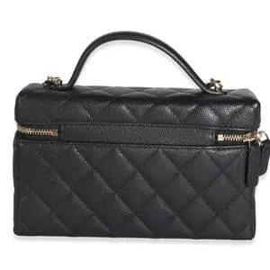 Chanel Quilted Caviar Slim Vanity With Chain