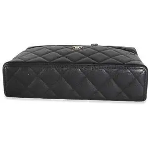 Chanel Quilted Caviar Slim Vanity With Chain