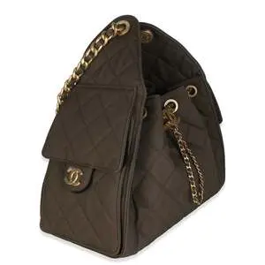 Chanel 25b Khaki Quilted Canvas 25 Hobo