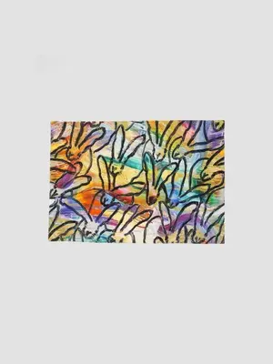HUNT SLONEM Wonderland Printed Linen Placemat - Multi