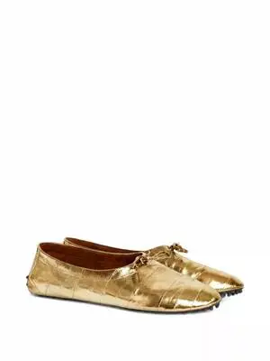 Alberta Ferretti Eel Skin Ballet Flats - Gold