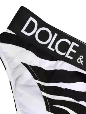 Dolce & Gabbana Zebra-print Logo-waistband Briefs