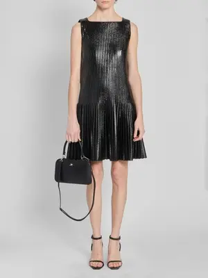 COURREGES Shadow Small Faux Leather Top Handle Bag - Black