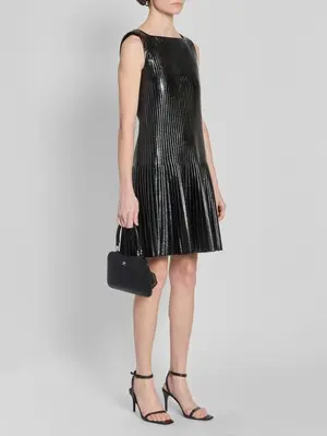 COURREGES Shadow Small Faux Leather Top Handle Bag - Black