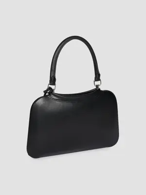 COURREGES Shadow Small Faux Leather Top Handle Bag - Black