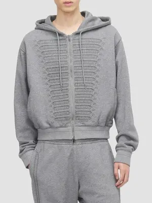 Alexander McQueen Ceremonial Embroidered Cotton Zip-up Hoodie