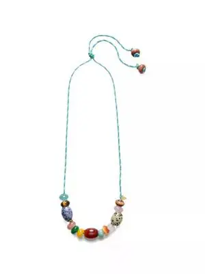 Anni Lu Poolside Beaded Cord Necklace - Blue