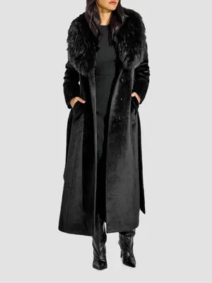 Sentaler Suri Alpaca-wool Shearling-collar Coat