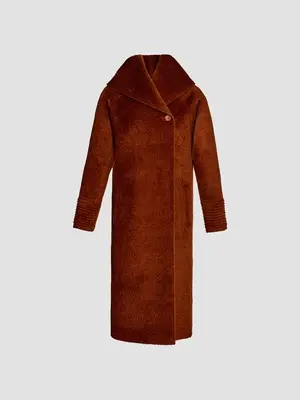 Sentaler Suri Alpaca-blend Bouclé Hooded Coat - Rust