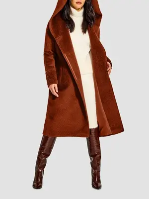 Sentaler Suri Alpaca-blend Bouclé Hooded Coat