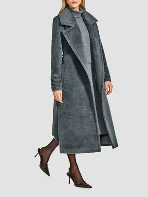 Sentaler Bouclé Alpaca-blend Long Wrap Coat