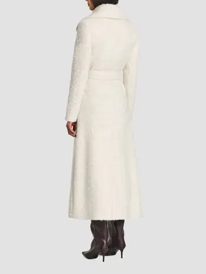 Sentaler Tie-waist Suri Alpaca Wool Maxi Wrap Coat - Cloud White