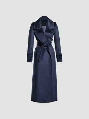 Sentaler Suri Alpaca-wool Waist-tie Coat - Deep Navy