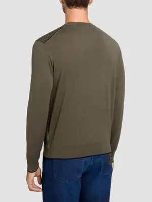 Stefano Ricci Wool And Silk Blend Knit Crewneck Sweater
