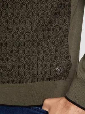 Stefano Ricci Wool And Silk Blend Knit Crewneck Sweater