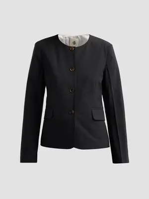 THE GARMENT Grand Wool-blend Twill Open-back Blazer