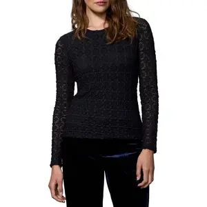 Sanctuary Perfect Lace Long Sleeve T-shirt - Black