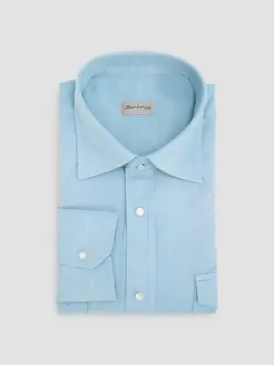 SARTORIO NAPOLI Western Flannel Shirt - Light Blue