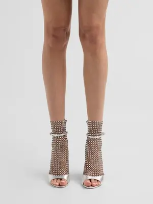 Rene Caovilla Galaxia 105mm Embellished-mesh Sandals