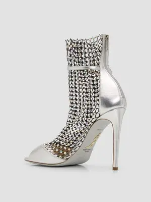 Rene Caovilla Galaxia 105mm Embellished-mesh Sandals
