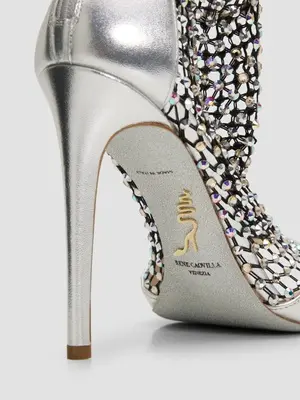 Rene Caovilla Galaxia 105mm Embellished-mesh Sandals