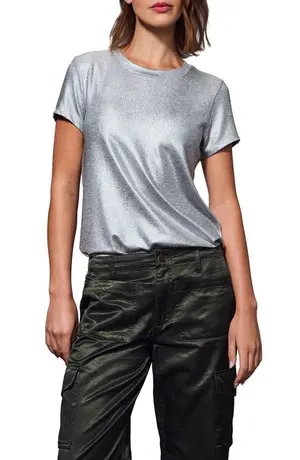 Sanctuary Shine Perfect T-shirt - Liquid Silver