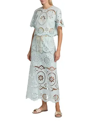 Zimmermann Awaken Embroidered Linen Blouse