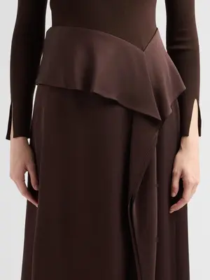Simkhai Ornella Satin Peplum Midi Dress