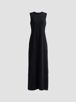 LESET Margo Sleeveless Cotton Maxi Dress - Black