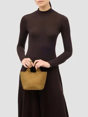 NAGHEDI St. Barths Petit Satin Top Handle Bag - Luce