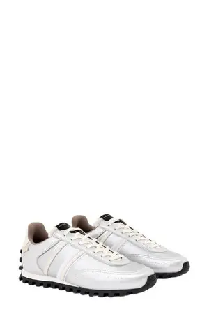 ALLSAINTS Robin Leather Sneaker - Silver/grey