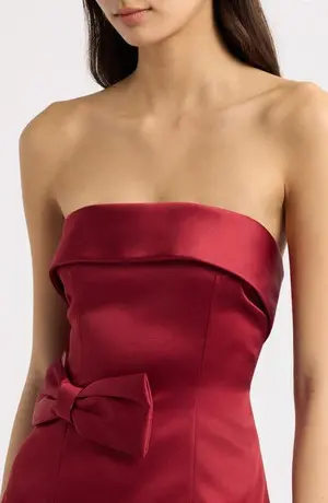 HELLO MOLLY Golden Poise Strapless Minidress