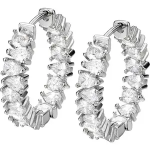 Fallon Jagged Edge Hoop Earrings - Silver