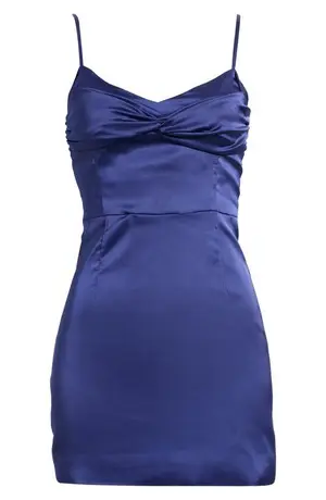 HELLO MOLLY Cocktail Hour Satin Minidress - Blue