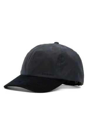 Barbour Beadnell Waxed Cotton Baseball Cap - Navy