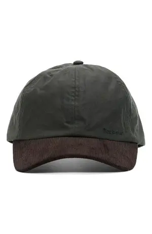 Barbour Beadnell Waxed Cotton Baseball Cap - Sage