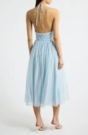 HELLO MOLLY Seabreeze Dreamer Halter Midi Dress