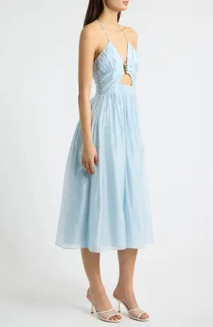 HELLO MOLLY Seabreeze Dreamer Halter Midi Dress