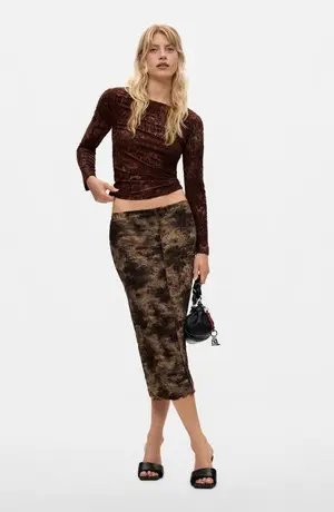 Desigual Long Sleeve Burnout T-shirt