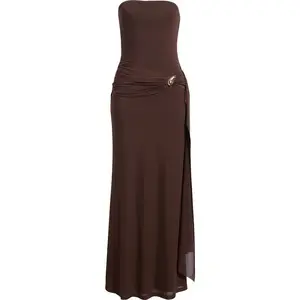 HELLO MOLLY Day To Night Strapless Maxi Dress - Brown