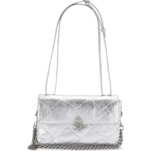 Kurt Geiger Celia Quilted Metalic Leather Shoulder Bag - Silver