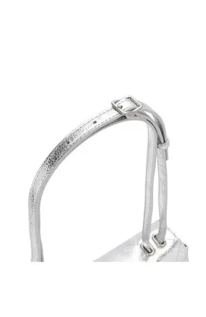 Kurt Geiger Celia Quilted Metalic Leather Shoulder Bag - Silver