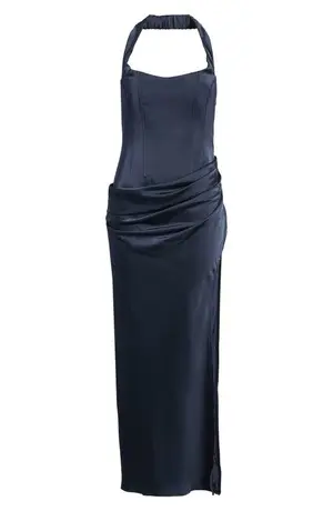 HELLO MOLLY After Party Halter Maxi Dress - Blue