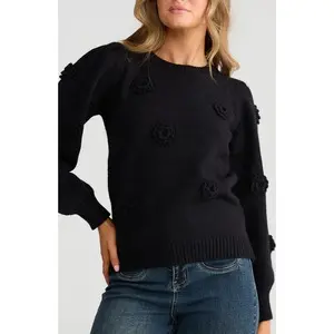 TALISMAN THE LABEL Petals Floral Crewneck Sweater