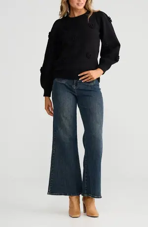 TALISMAN THE LABEL Petals Floral Crewneck Sweater