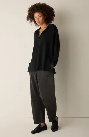Eileen Fisher Raglan Sleeve Henley Tunic